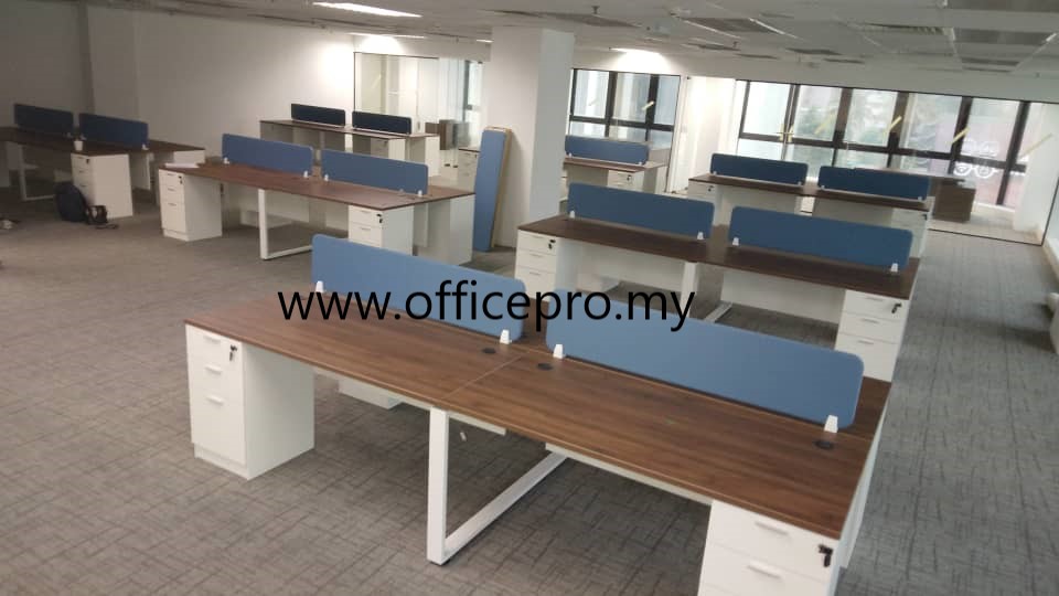 Office Workstation Cluster Of 4 Seater With Fixed Pedestal | Office ...