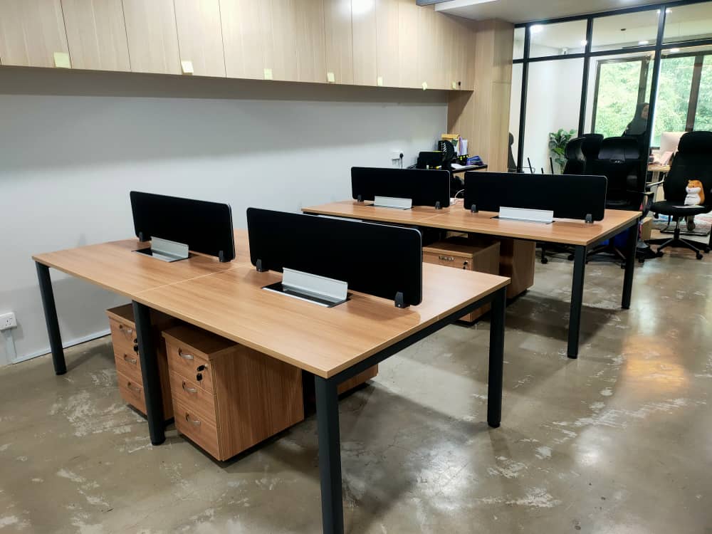 4 Seater Workstation With Flipper Box|Officepro Sungai Buloh
