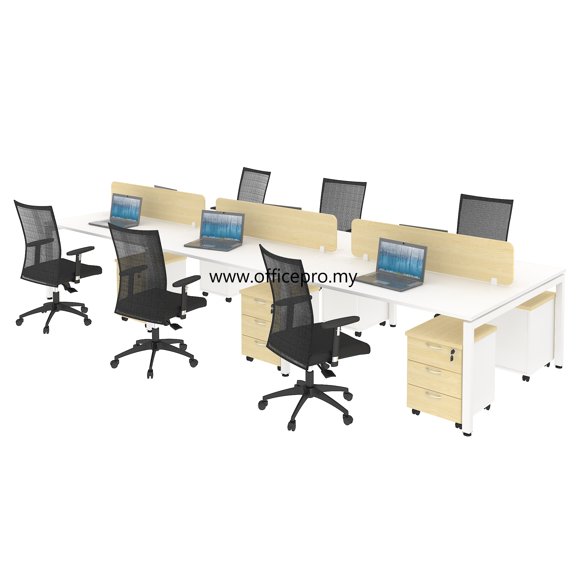 Office Workstation Table Cluster Of 6 Seater | Office Panel | Office ...